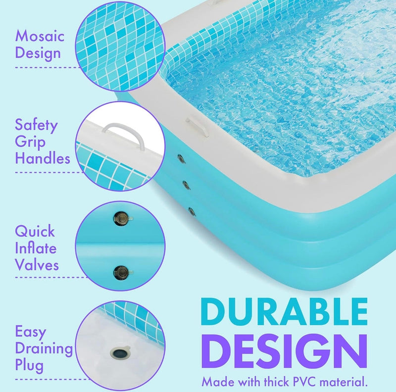 Grip a Pool Inflatable Rectangular Kiddie Pool