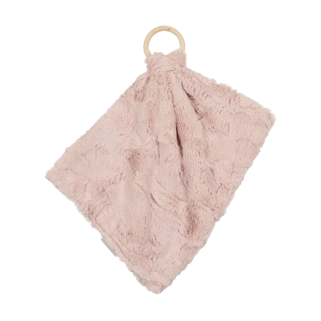 Peluche Bébé Mini Lux Fur Lovey With Wooden Teether